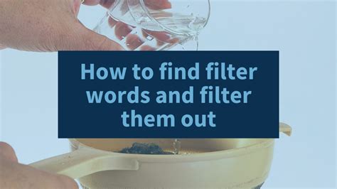 How To Find Filter Words And Filter Them Out Invisible Ink Editing