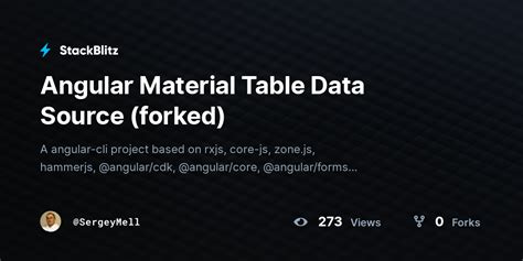 angular material table data source forked stackblitz