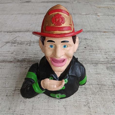 Vintage Style Cast Iron Fireman Penny Coin Money Bank Toys And Games