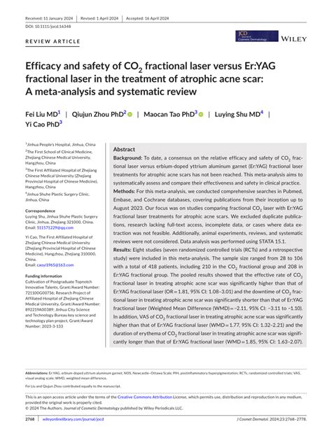 Pdf Efficacy And Safety Of Co2 Fractional Laser Versus Eryag Fractional Laser In The