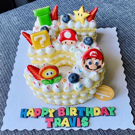 Super Mario Bros Themed Number Cake Super Mario Birthday Cake Diy