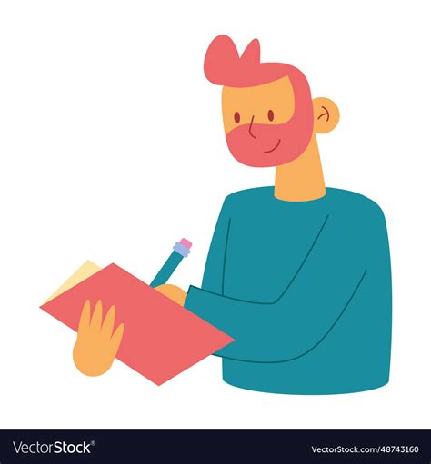 Man Writing Royalty Free Vector Image VectorStock