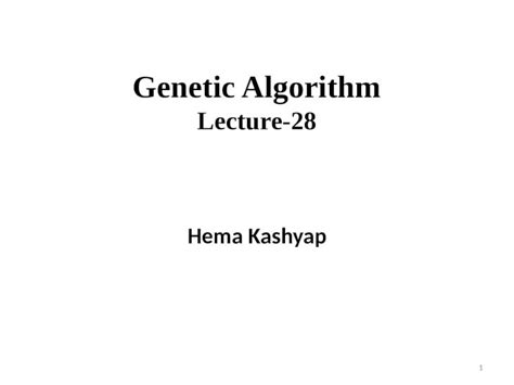 Pptx Lecture 28 Genetic Algorithm Dokumentips