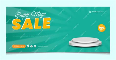 제품 디스플레이에 대한 밝은 녹색 배경에 3d 흰색 연단 배너 템플릿 프리미엄 벡터