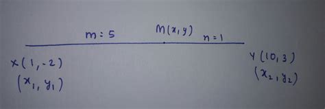 Solved A Point M On A Segment With Endpoints X 1 −2 And Y 10 3