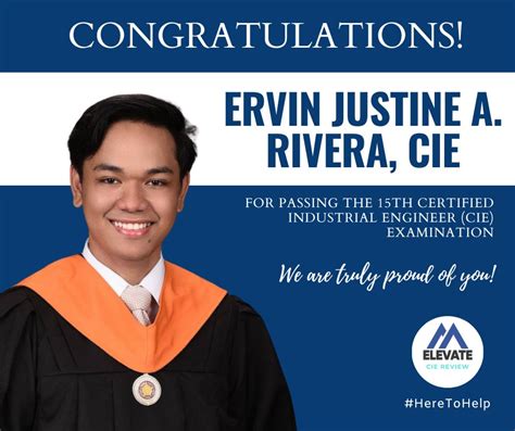 Elevate Congratulations Engr Ervin Justine A Rivera Cie From Polytechnic University Of