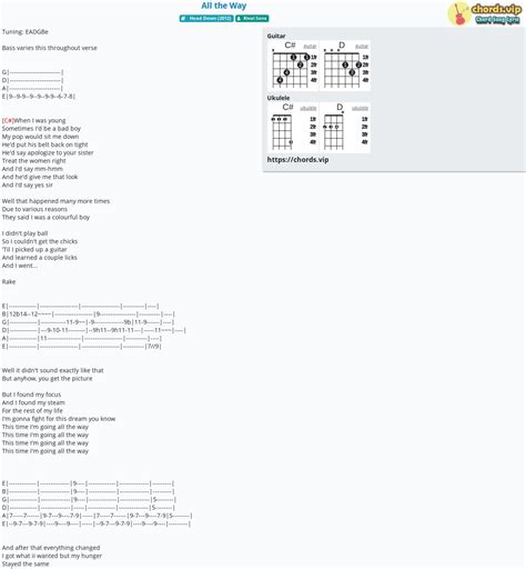 Chord All The Way Tab Song Lyric Sheet Guitar Ukulele Chords Vip