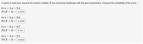 Solved Point In Each Part Assume The Random Variable X Chegg