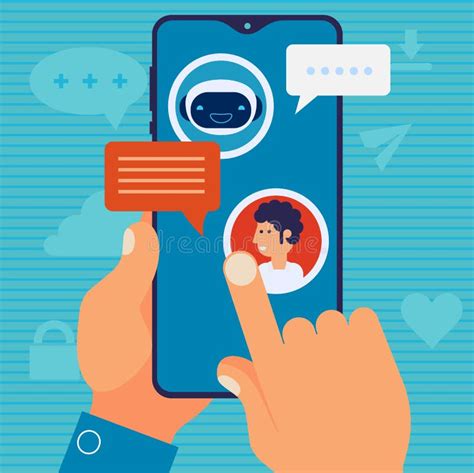 Chatbot Mobile Ui Design Concept Sms Messenger Online Conversation With Texting Message