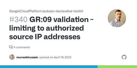 Gr09 Validation ~ Limiting To Authorized Source Ip Addresses · Issue