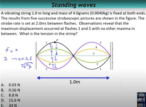 solved standing waves watch a vibrating string 1 0 m long and mass of