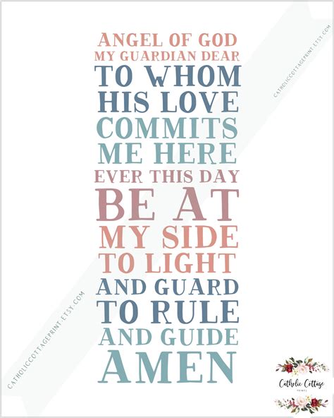 Guardian Angel Prayer Printable Printable Calendar Template