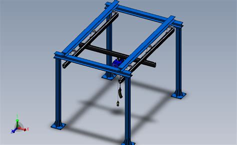 Kbk导轨（带电动葫芦）sw12可编辑 Solidworks 2012 模型图纸免费下载 懒石网