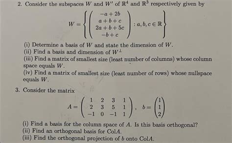 solved w {{ 2 consider the subspaces w and w of r4 and