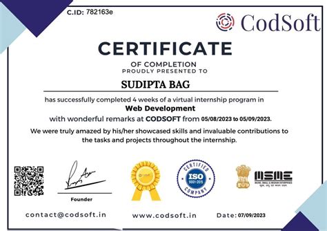 sudipta bag on linkedin webdevelopment internship codsoft