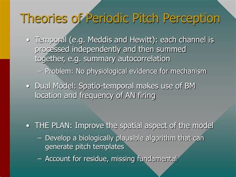Ppt Models Of Neural Encoding In The Auditory System Powerpoint