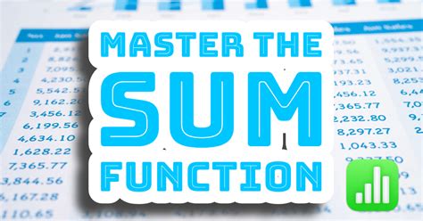 Mastering The Sum Formula In Apple Numbers • Iworkcommunity
