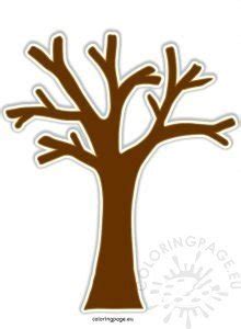 Brown Tree Without Leaves Image Coloring Page