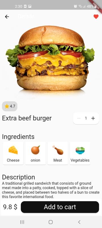 Burger Restaurant App Ui For Flutter