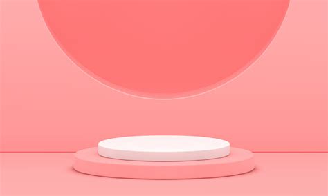 핑크 실린더 3d 연단 반원 벽 빈 쇼케이스 패션 스튜디오 배경 현실적인 벡터 단순함에 대한 스톡 벡터 아트 및 기타 이미지 단순함 배경 주제 0명 Istock