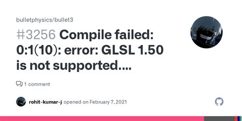compile failed 0 1 10 error glsl 1 50 is not supported supported