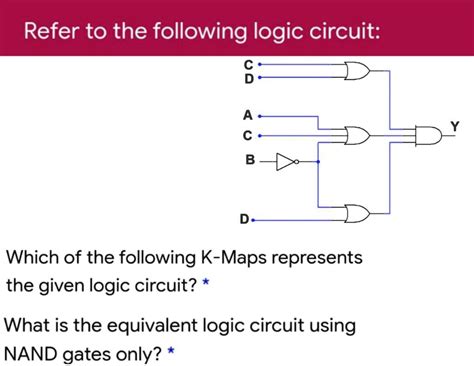 Solved Refer To The Following Logic Circuit C D A—c B—d Which Of The Following K Maps