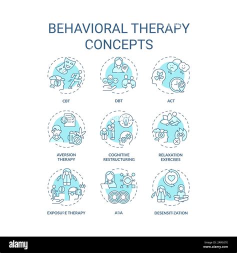 Blue Icons Representing Behavioral Therapy Concepts Stock Vector Image And Art Alamy