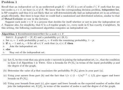 Solved Recall That An Independent Set In An Undirected Graph
