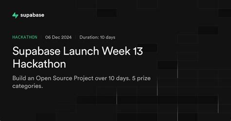 Supabase Launch Week 13 Hackathon 06 15 Dec Hackathon