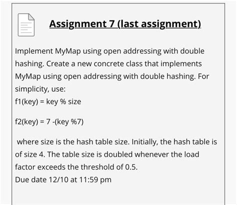 Solved Assignment 7 Last Assignment Implement Mymap Using