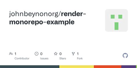 GitHub Johnbeynonorg Render Monorepo Example