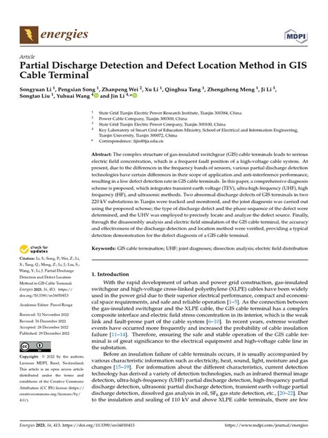partial discharge detection and defect location method in gis cable