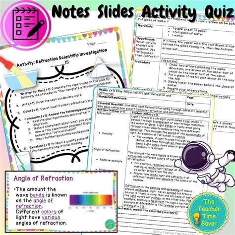 Light Waves Notes Slides Lesson Refraction Diffraction Physical