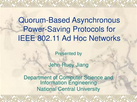 ppt quorum based asynchronous power saving protocols for ieee 802 11