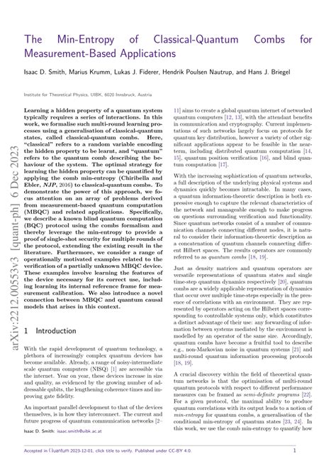 Pdf The Min Entropy Of Classical Quantum Combs For Measurement Based Applications