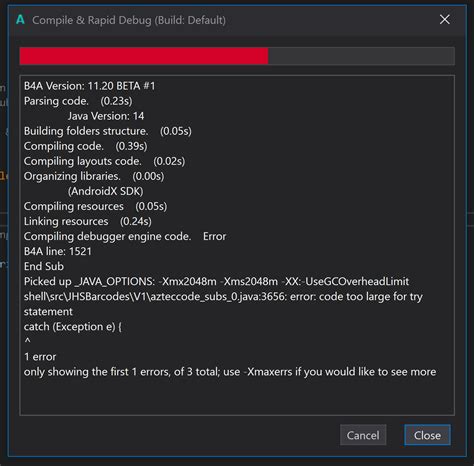 Error Code Too Large B4x Programming Forum
