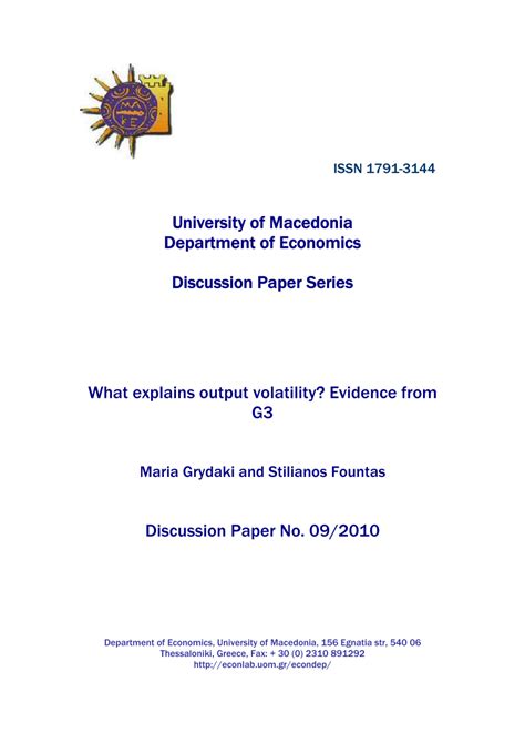 Pdf What Explains Output Volatility Evidence From The G3