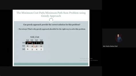 Minimum Cost Pathminimum Path Sum Problem Implementation By Greedy