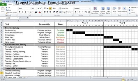 Excel Project Planner Template Qustbulk