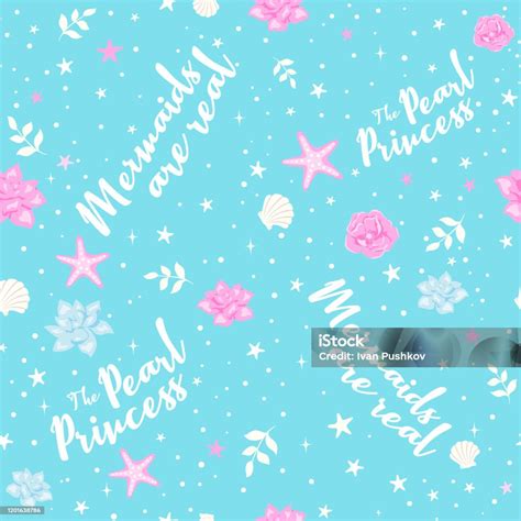 아름 다운 청록색 무늬 인어 세트 어린이 티셔츠 패션 아트 워크 어린이 책 인쇄 및 직물 또는 배경 화면 소녀 프린트 현대