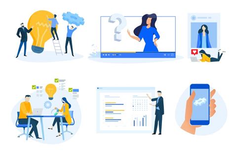 Video Streaming Web Concept In Flat Design Vector Image