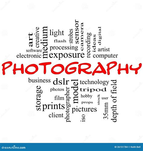 Photography Word Cloud Concept Black And Red Stock Illustration Illustration Of Camera