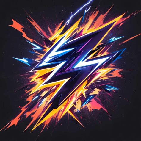 Premium Ai Image Dynamic Stylized Lightning Bolt In The Center