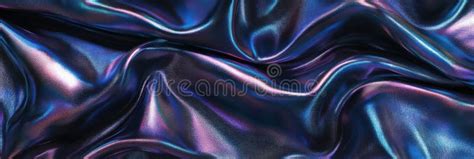 Iridescent Metallic Fabric With Abstract Patterns And Reflective Surface Design Stock Image