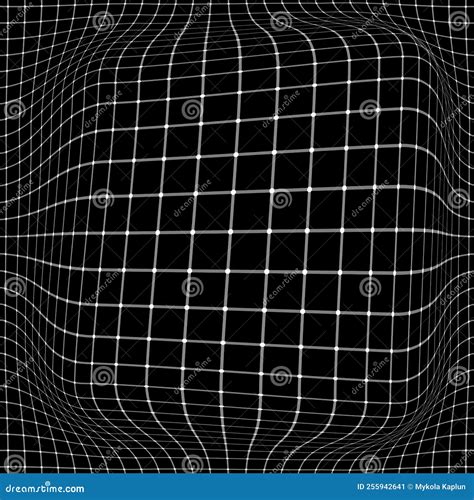 Abstract Curved Perspective Grid Vector Background Distorted Wireframe Wave Technology Surface