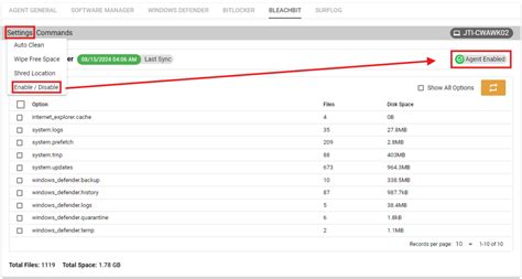 Bleachbit Agent Settings Enable Disable Rmmmax