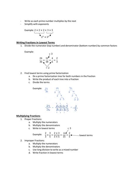 Cheat Sheet For Fractions Download Printable Pdf Templateroller