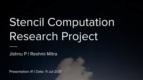 stencil computation research project presentation 1 ppt
