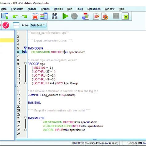 A Screenshot From Spss Syntax Download Scientific Diagram