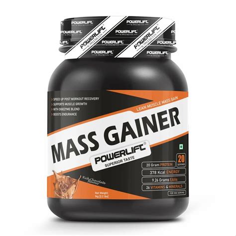 Powerlift Mass Gainer Protein Powder 1kg Rich Chocolate With